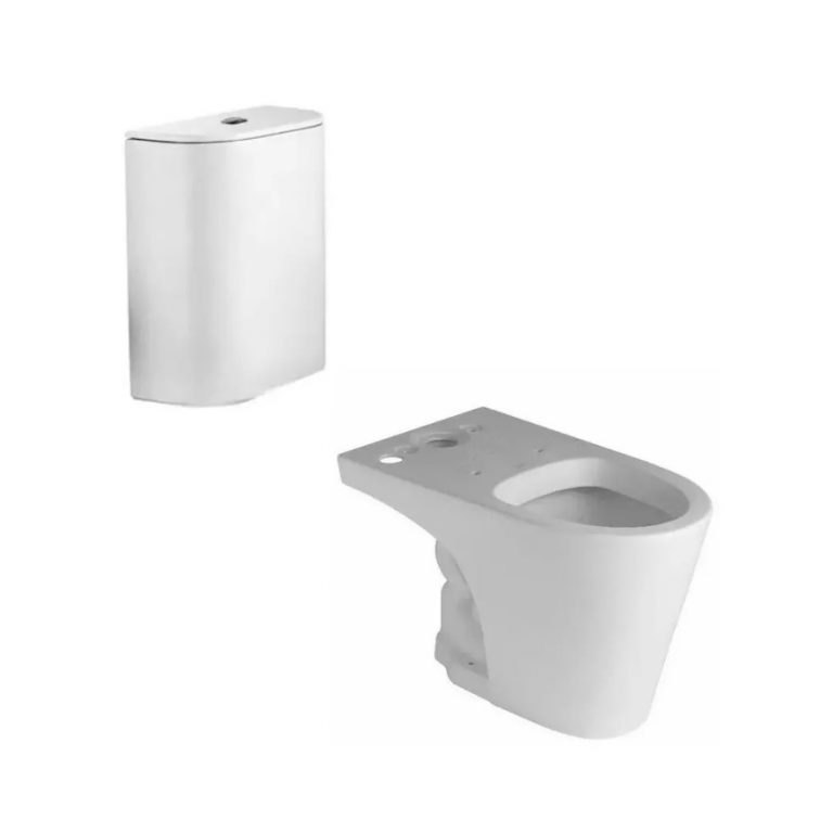 Inodoro Ferrum Marina largo con mochila de apoyar blanca